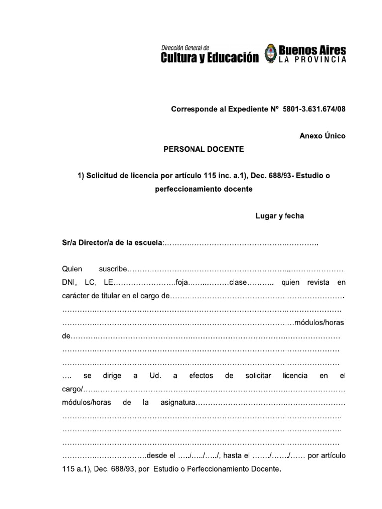 Solicitud Licencia 115 A1 | PDF