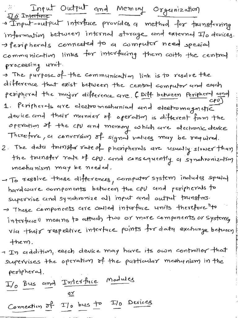 4 Input Output and Memory Organization | PDF