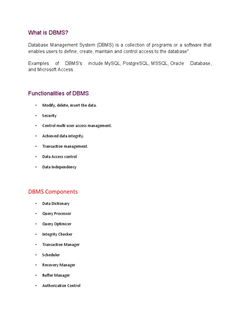 Questio s Answers of Dbm s | PDF | Relational Database | Databases