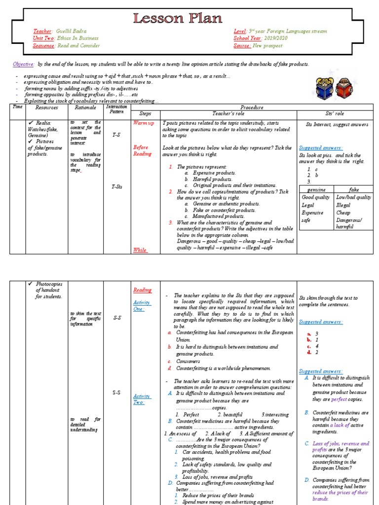 Lesson Plan SO ADJ+THAT | PDF | Counterfeit | Brand