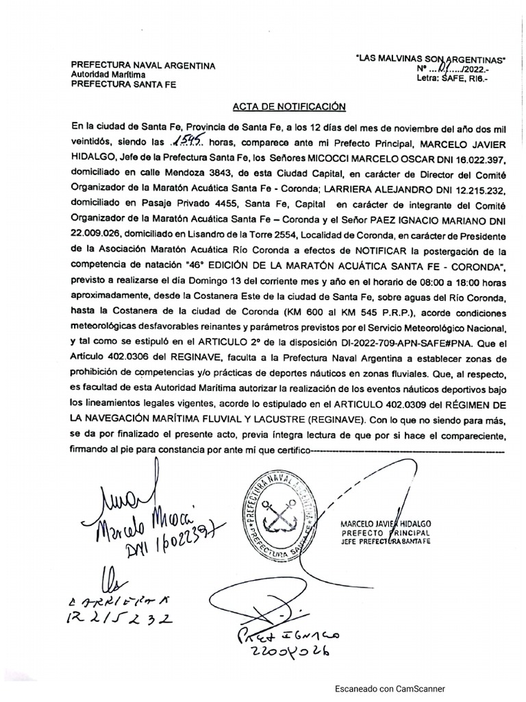 Acta de Notificación | PDF