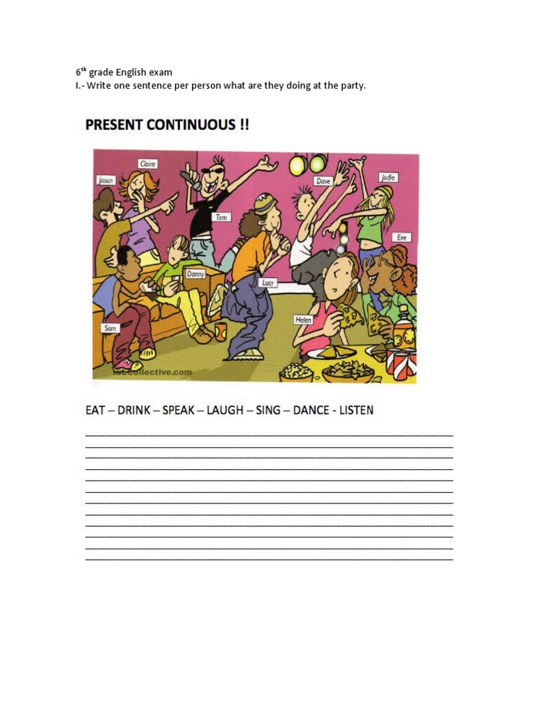 6th Grade English Exam PDF Cognitive Science