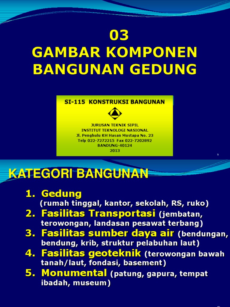 03 v2.0 Gambar Komponen Bangunan Gedung | PDF