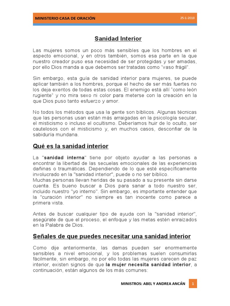 Sanidad Interior | PDF | Cristo (título) | Oración
