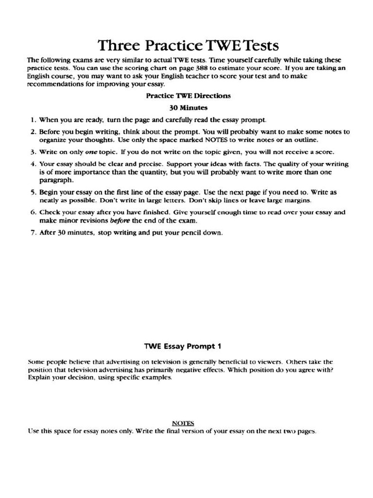 Test of Written English TWE | PDF