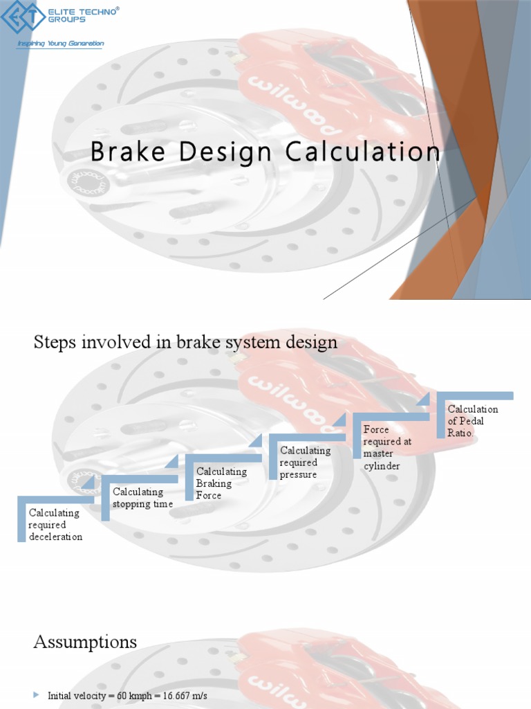 Brake System Design Calculations Guide | PDF | Brake | Acceleration