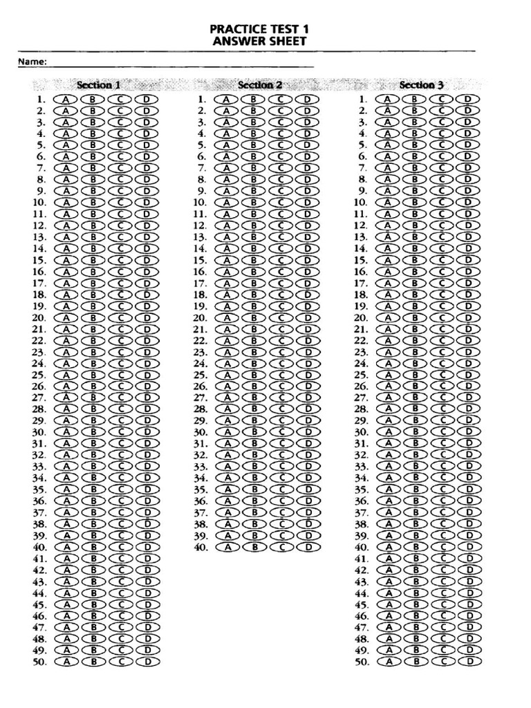 TOEFL PBT Answer Sheet | PDF