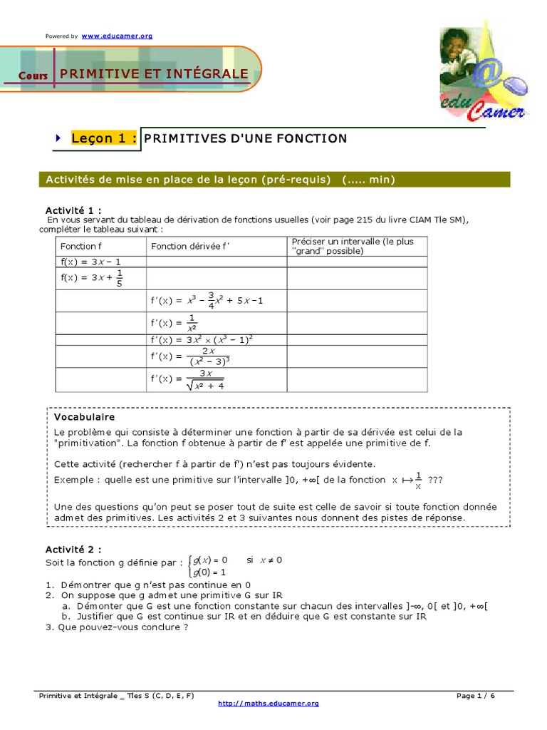 Primitives et Intégrales en Mathématiques | PDF | Intégral | Zone