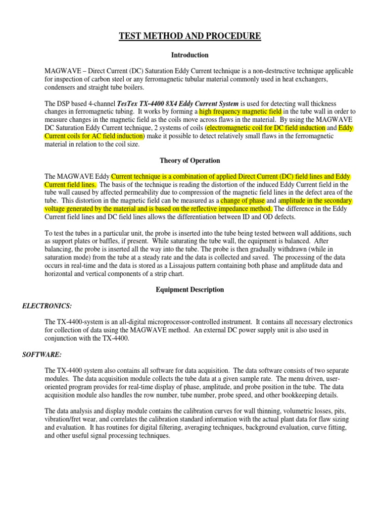 Magwave - Test Method and Procedure | PDF | Inductor | Vacuum Tube