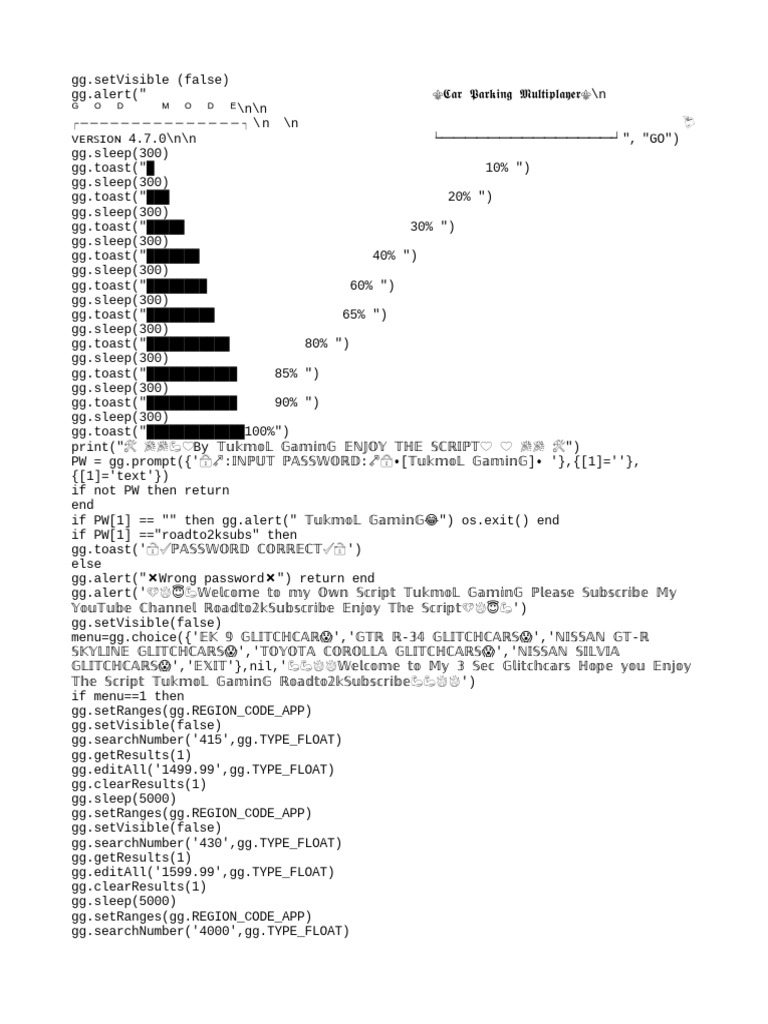 TukmoL Glitch Part 1 Script - Lua | PDF