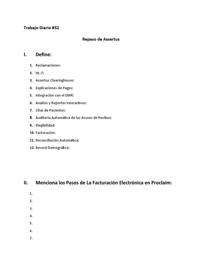 Trabajo Diario - 32 Repaso de Assertus | PDF | Negocios