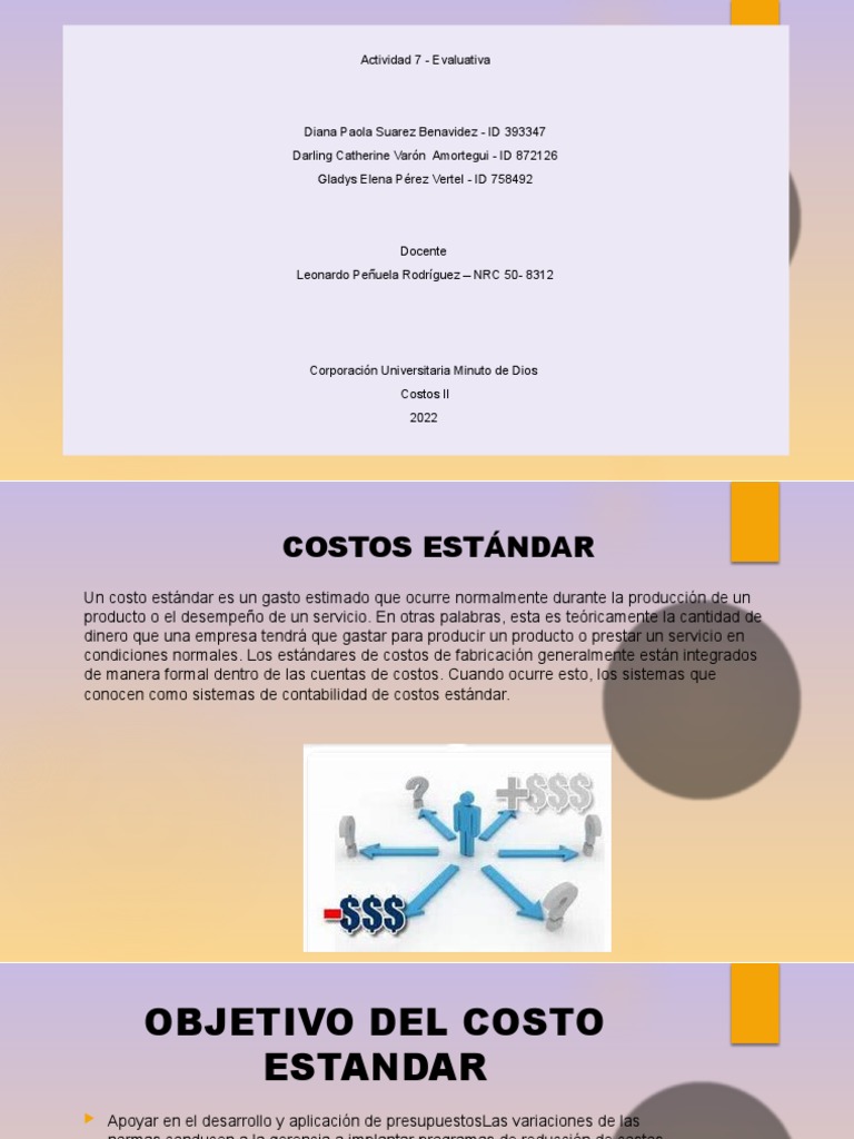 Costos estándar, directo y absorbente | PDF | Costo | Ciencias económicas