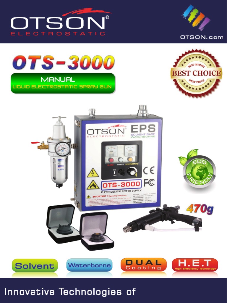 Manual Liquid Electrostatic Spray Gun - OTSON - DM - OTS - 3000!3!0 ...