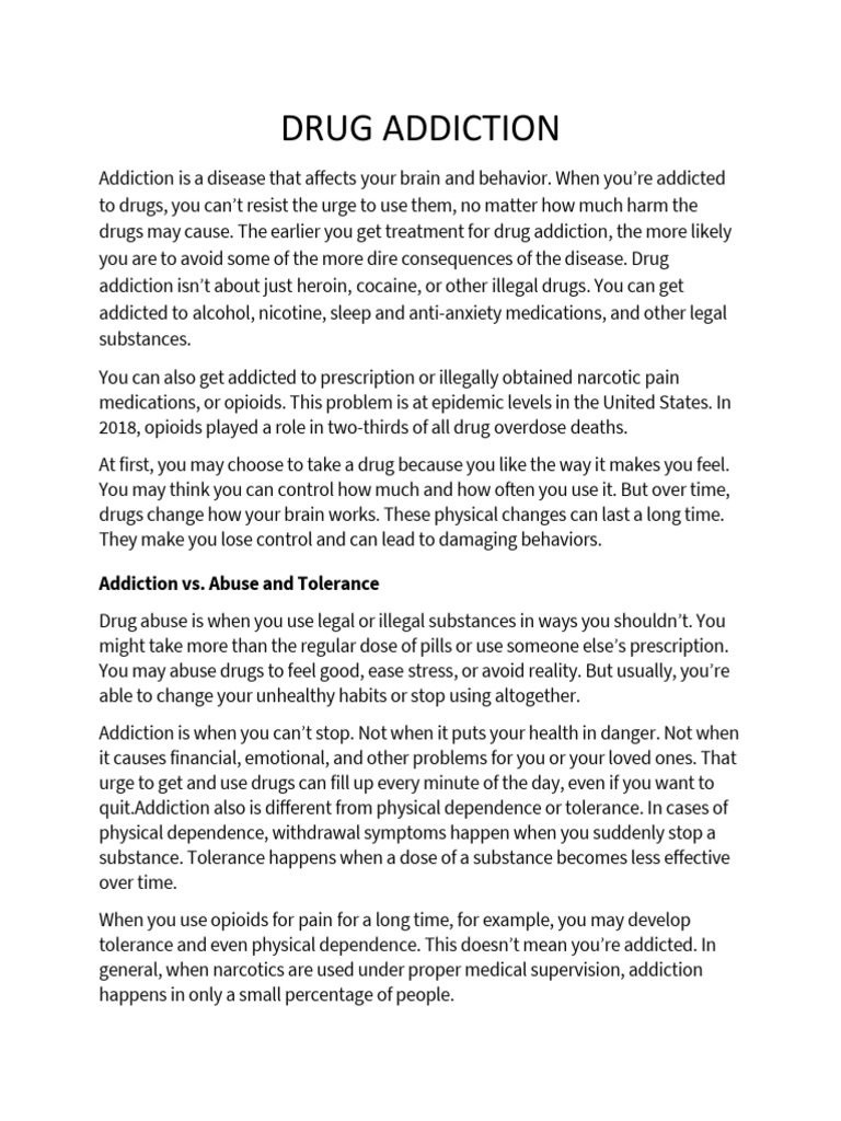 Drug Addiction | PDF