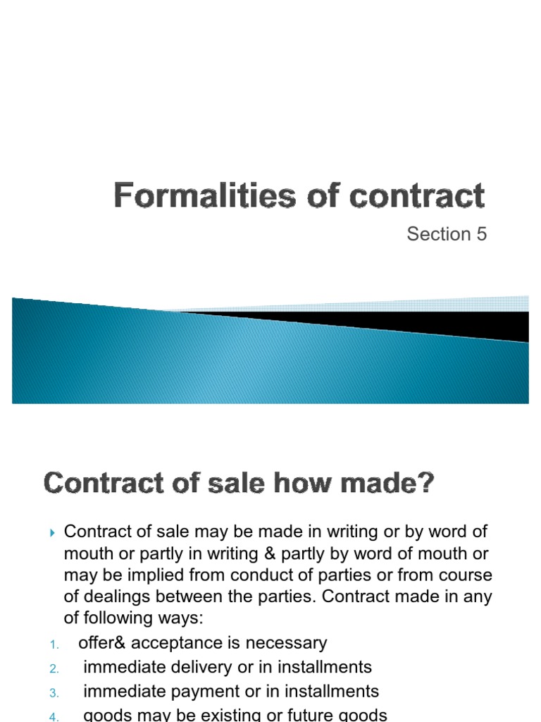 Formalities of Contract | PDF | Breach Of Contract | Private Law