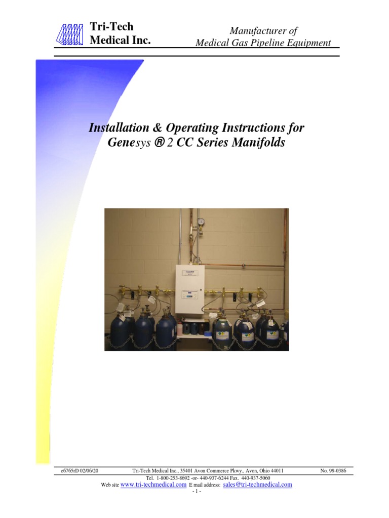 99 0386 REV D Genesys 2 CCU Manifold | PDF | Pipe (Fluid Conveyance ...