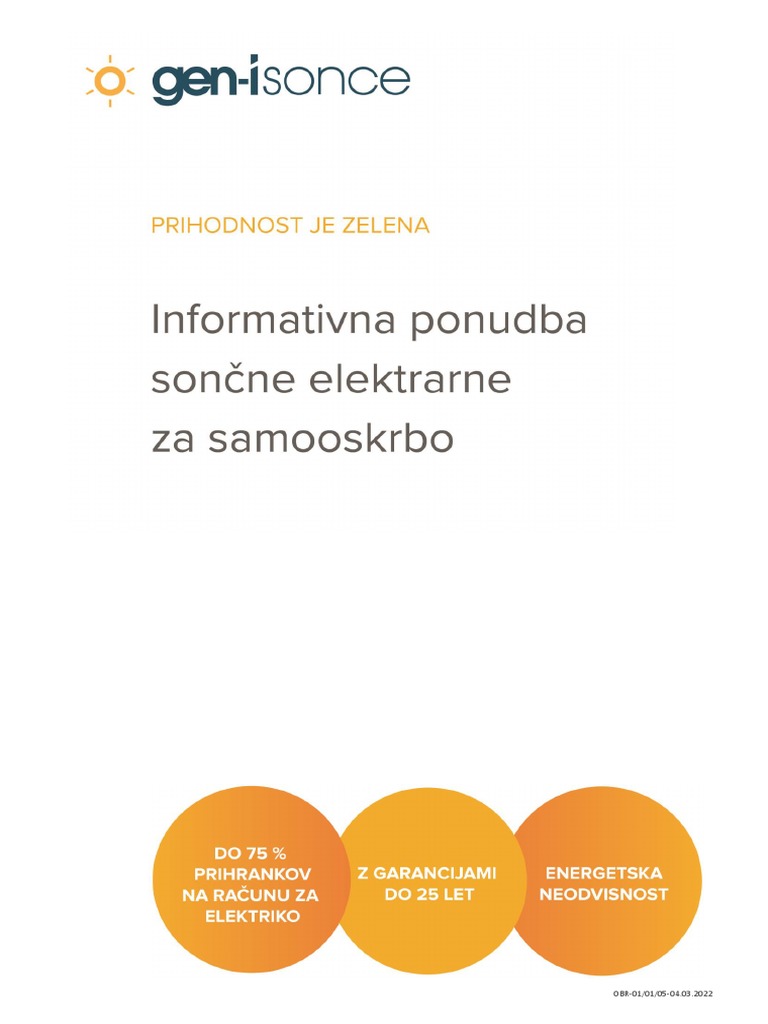 GEN-I Sonce - Informativna Ponudba | PDF