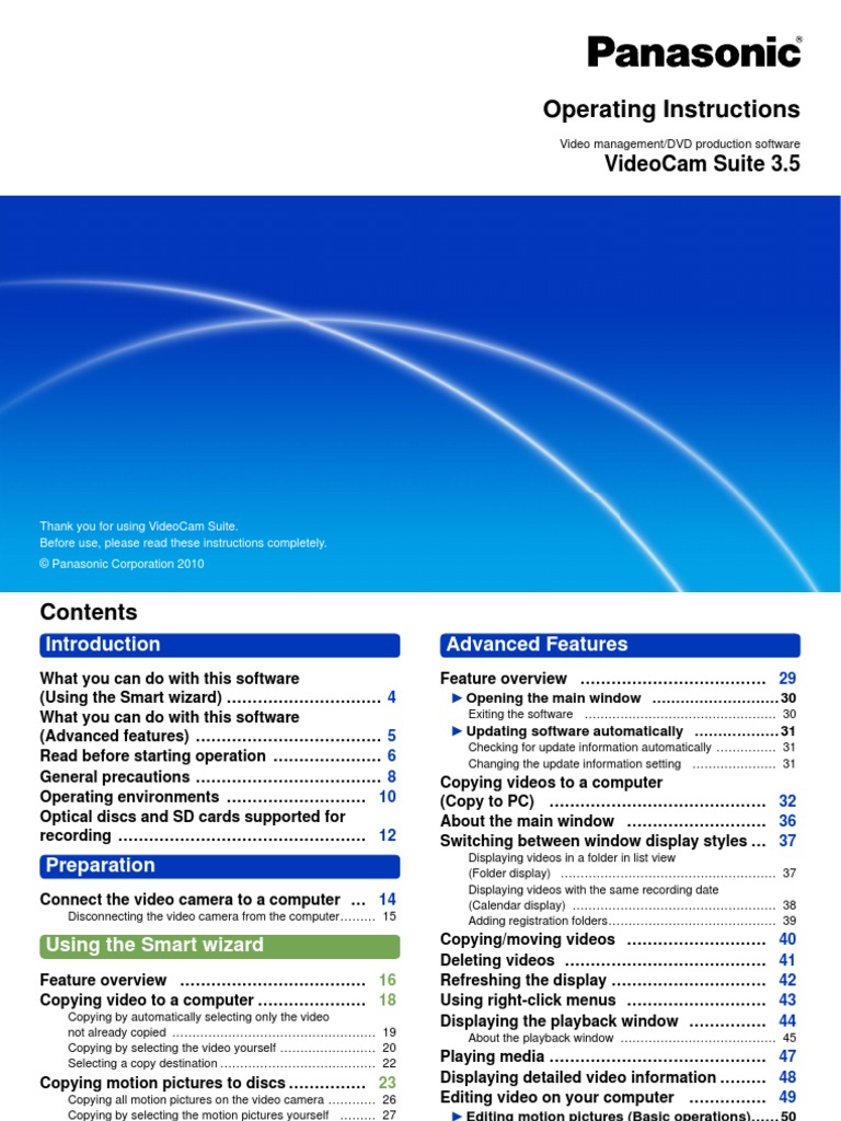 Panasonic Video Cam Editor | PDF | Microsoft Windows | Dvd