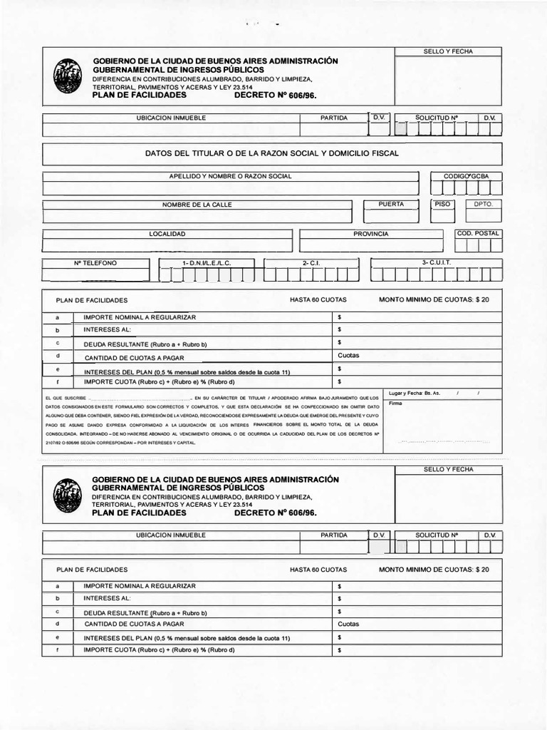Formulario 606-96 | PDF | Economias