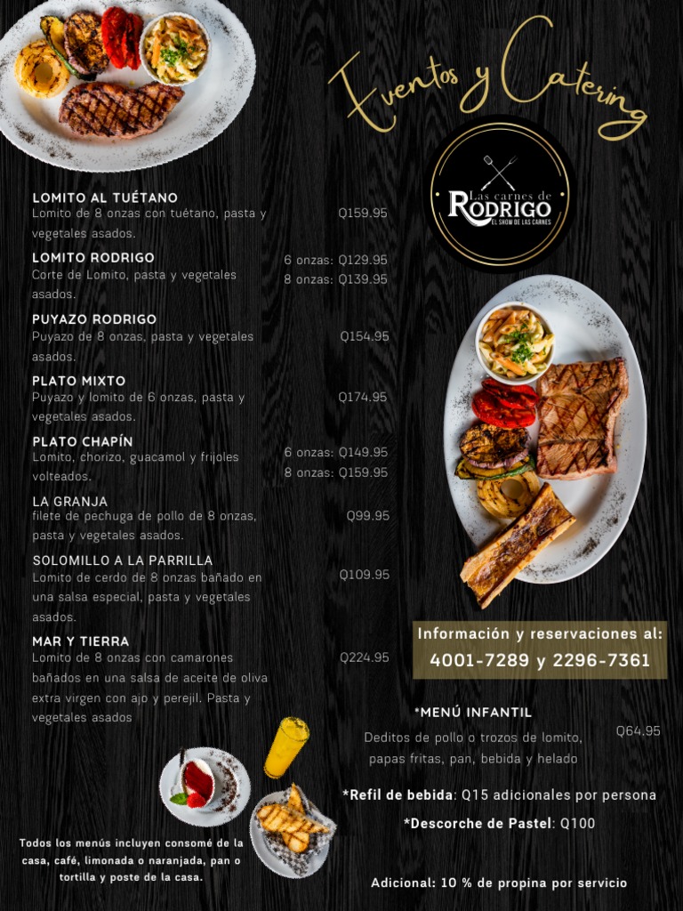 Menú de Catering para Eventos Especiales | PDF