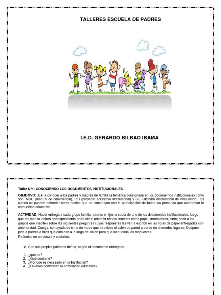 Talleres Para Padres De Familia Pdf Maíz Amor