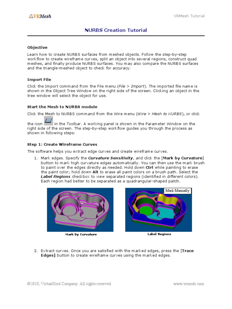 Nurbs Creation Tutorial Objective Pdf Areas Of Computer Science Computing
