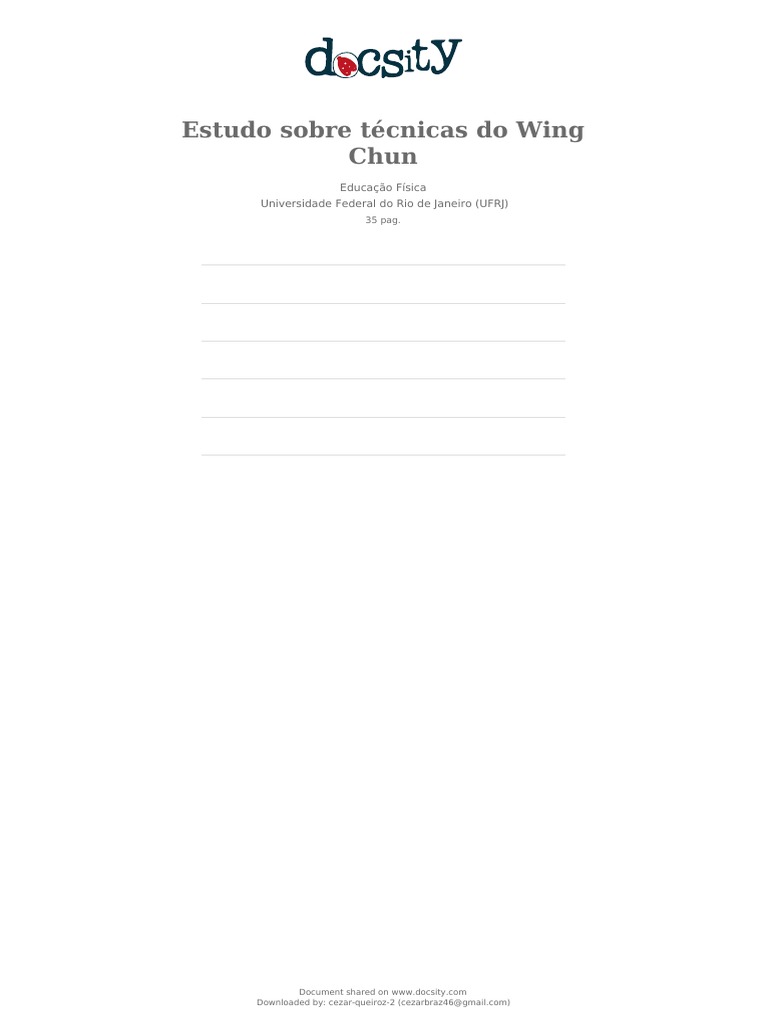 Docsity Estudo Sobre Tecnicas Do Wing Chun | PDF