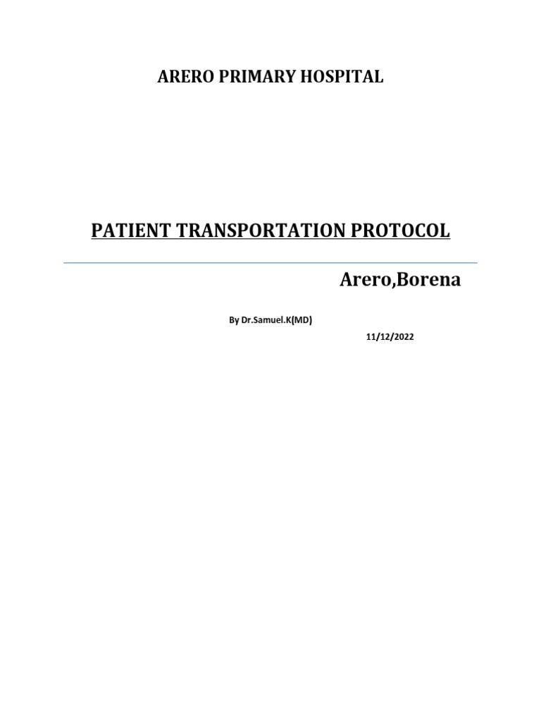 Patient Transportation Protocol Guidelines | PDF | Surgery | Patient