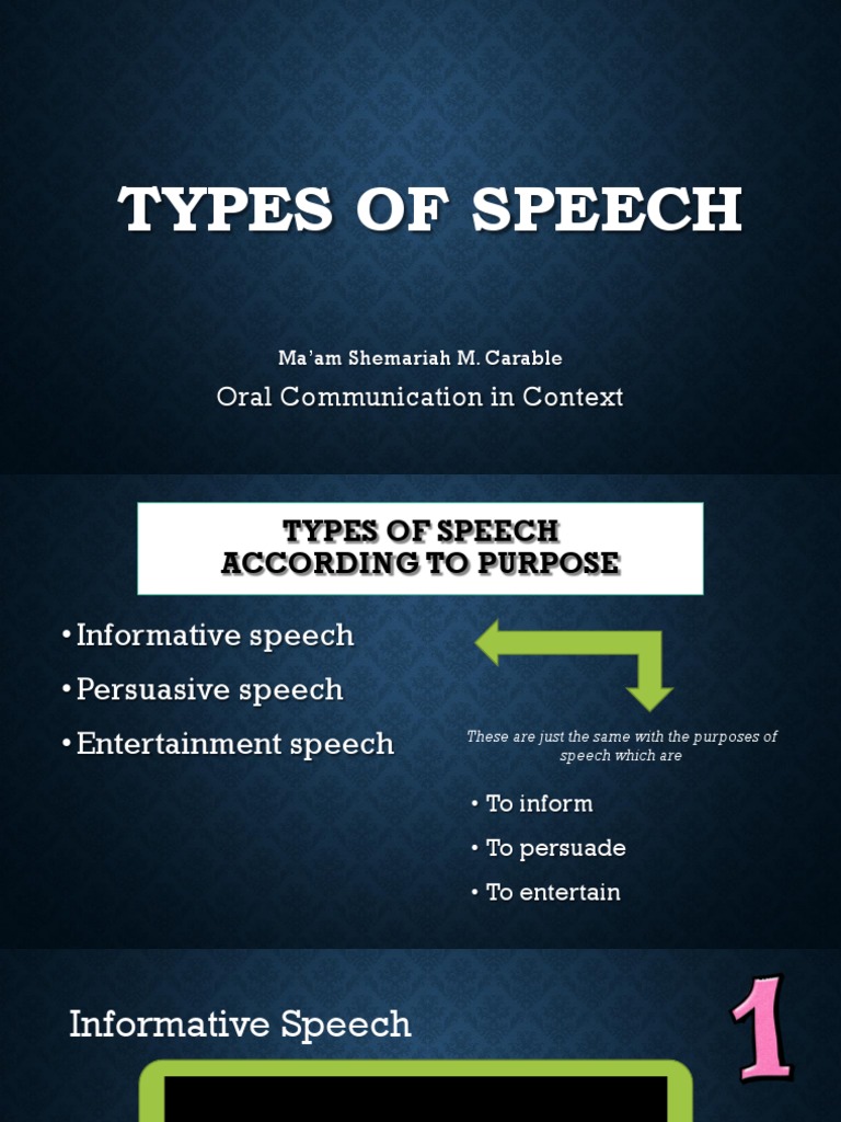 Types of Speech | PDF | Information | Rhetoric