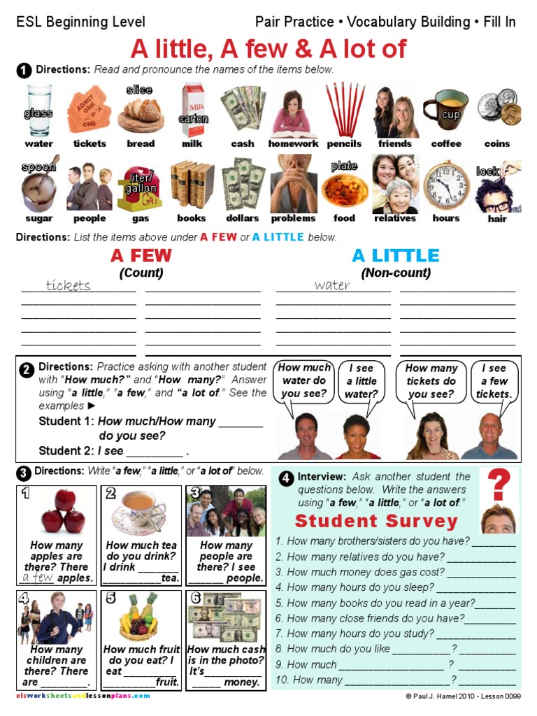 A Few A Little A Lot of PDF | PDF | Question | Linguistics