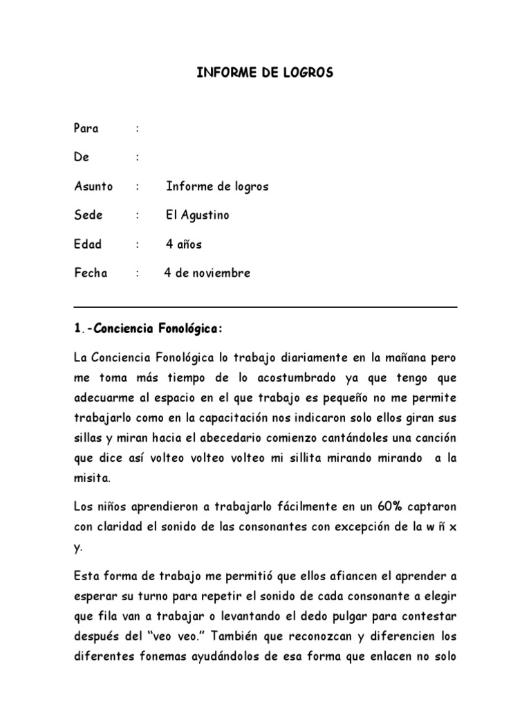 Informe de Logros | PDF | Lingüística