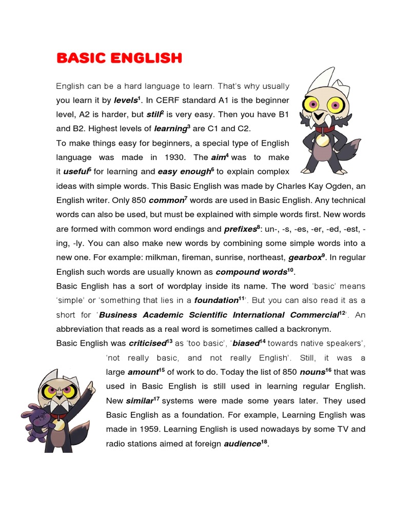 Basic English | PDF | English Language | Cognitive Science