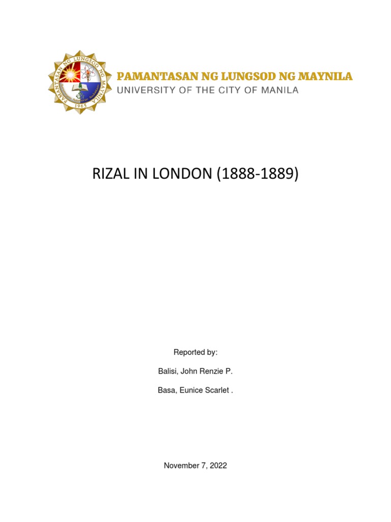 Group 10 Rizal in London | PDF | Philippines