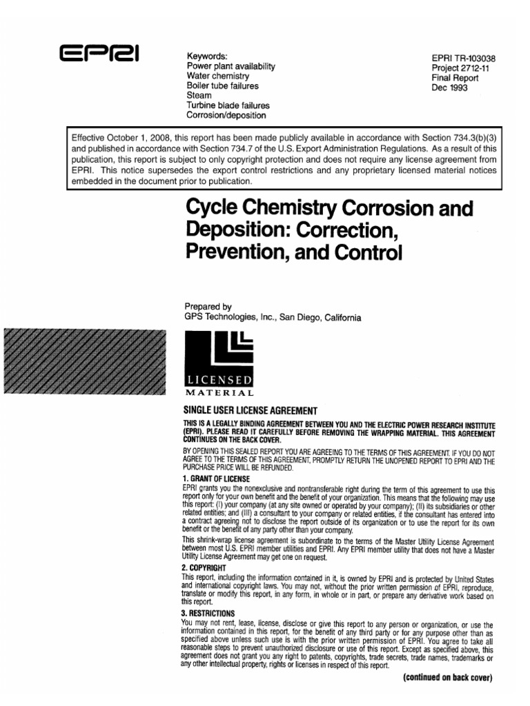 EPRI Control Corrosion | PDF