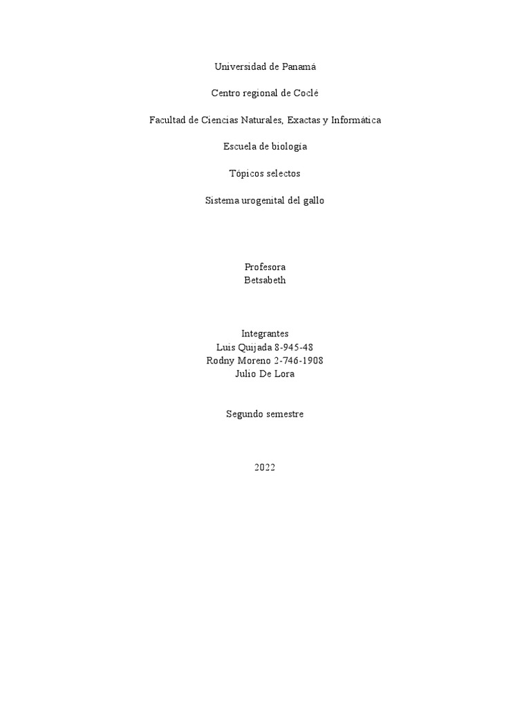 Sistema Urogenital Del Gallo | PDF | Sistema reproductivo | Reproducción