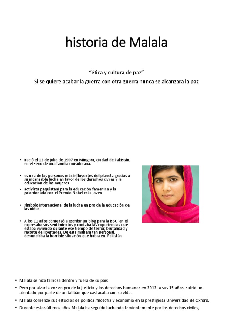 La historia de Malala Yousafzai | PDF | Malala Yousafzai