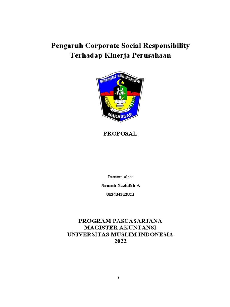 Proposal CSR Terhadap Kinerja Perusahaan | PDF