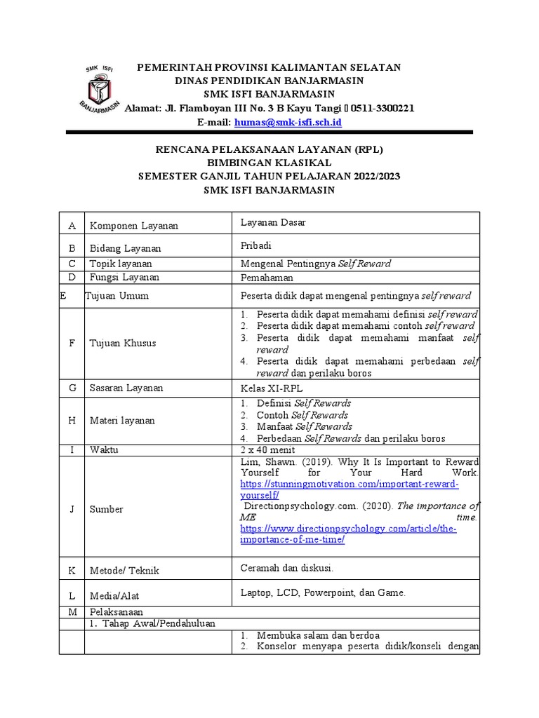 RPL BK SMK Isfi 6 | PDF | Karier & Perkembangan