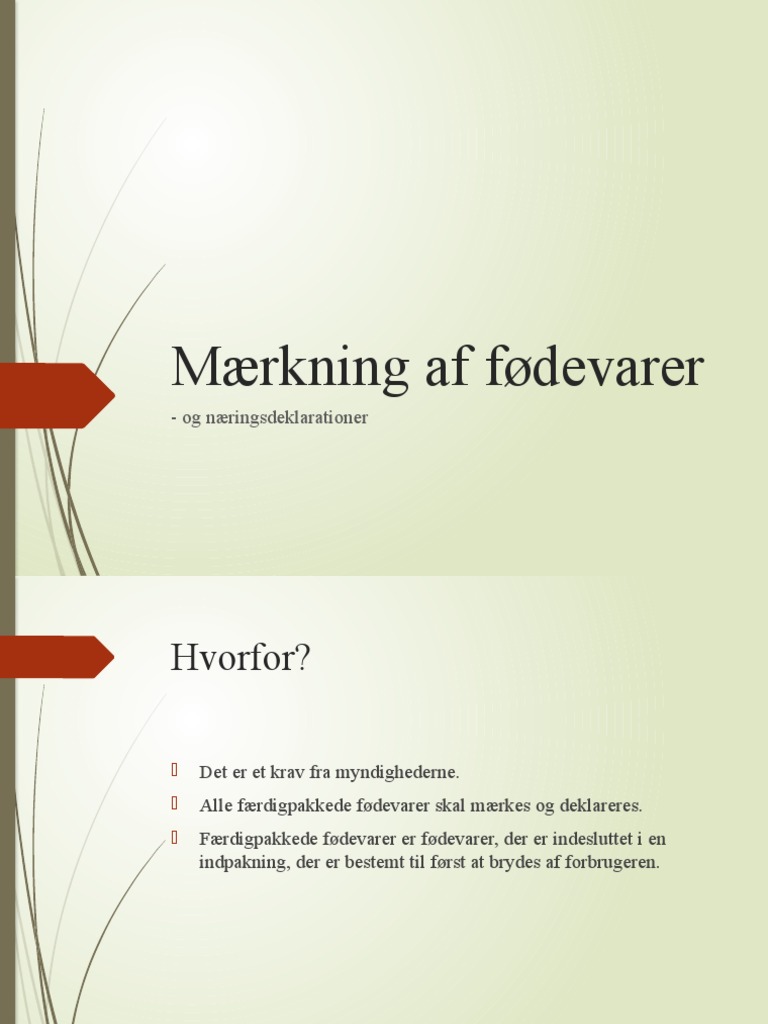 Mærkning Af Fødevarer | PDF