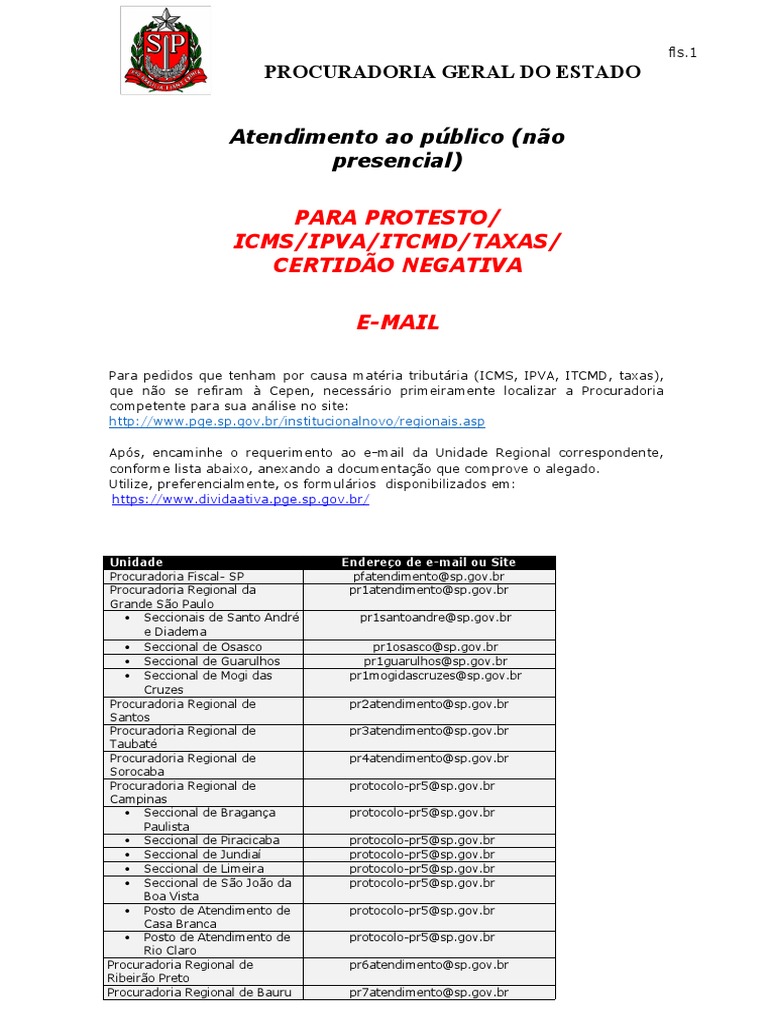 Atendimento PGE | PDF | Brasil