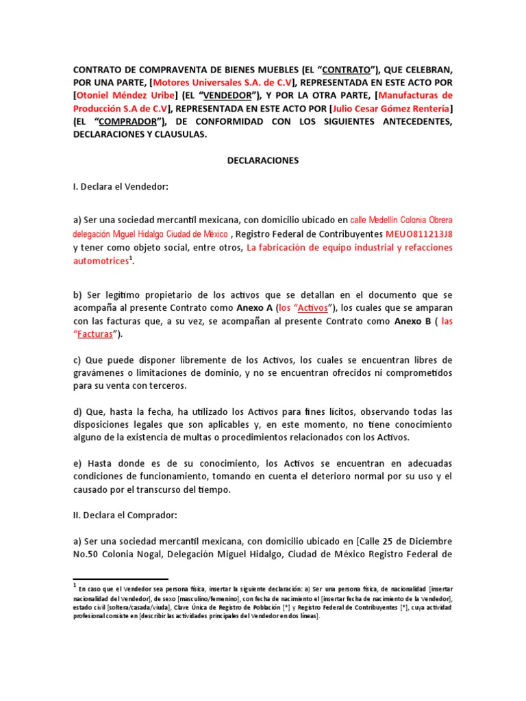 Contrato de Compraventa | PDF | Derecho civil (sistema legal ...