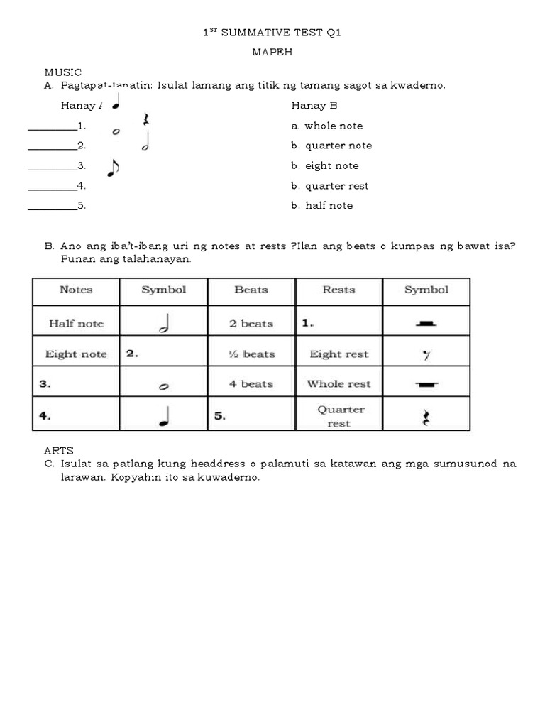 1st Summative Test q1 | PDF