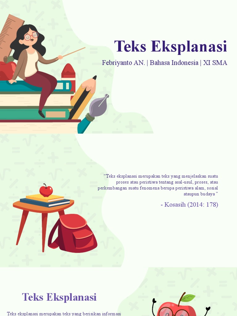 Materi Tayang Teks Eksplanasi Kelas XL | PDF Materi Tayang Teks Eksplanasi Kelas XL | PDF