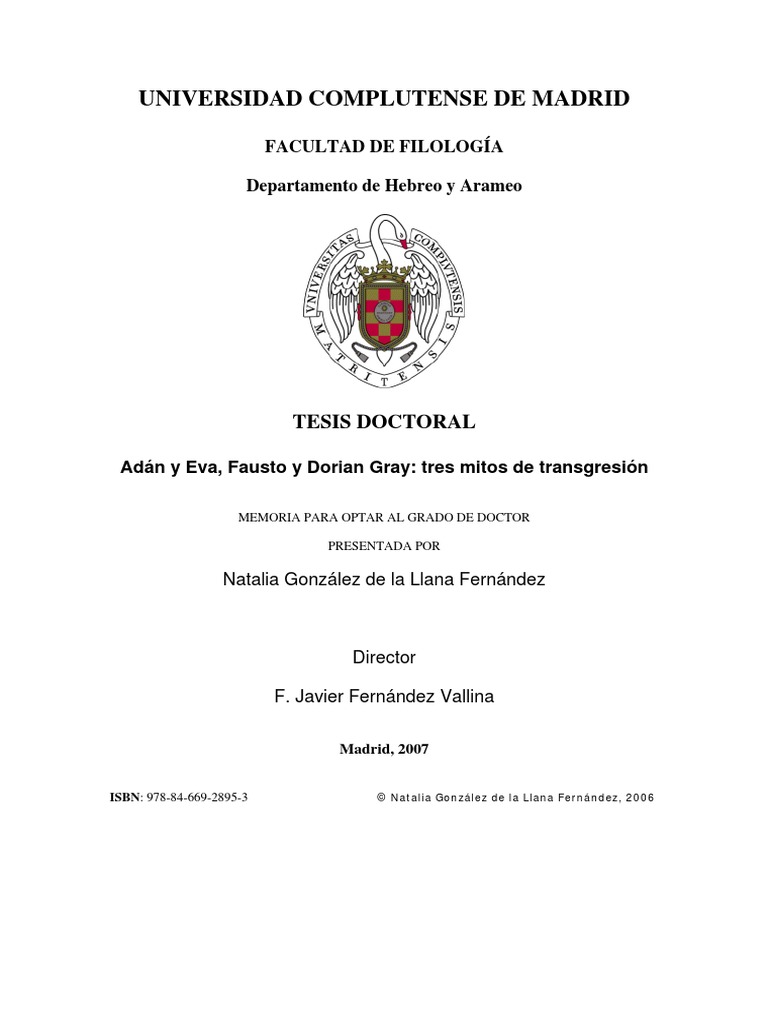 Adán y Eva, Fausto y Dorian Gray Tres Mitos de Transgresión | PDF ...