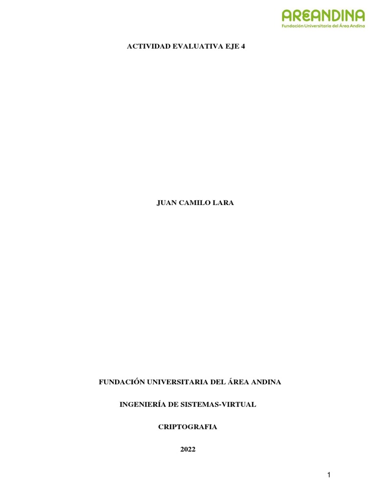 Actividad Evaluativa Eje 4 Criptografia | PDF | Cifrado | Cortafuegos (informática)