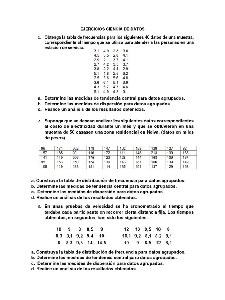 Ejercicios Ciencia de Datos | PDF