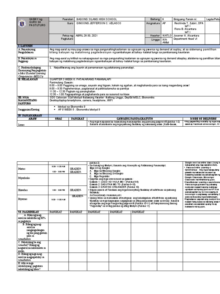 GNP Ekonomiks Ap9 QTR Q3 Week 6 | PDF