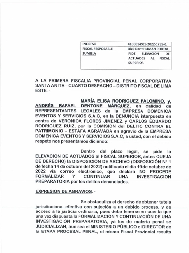 Escrito Fiscalia | PDF