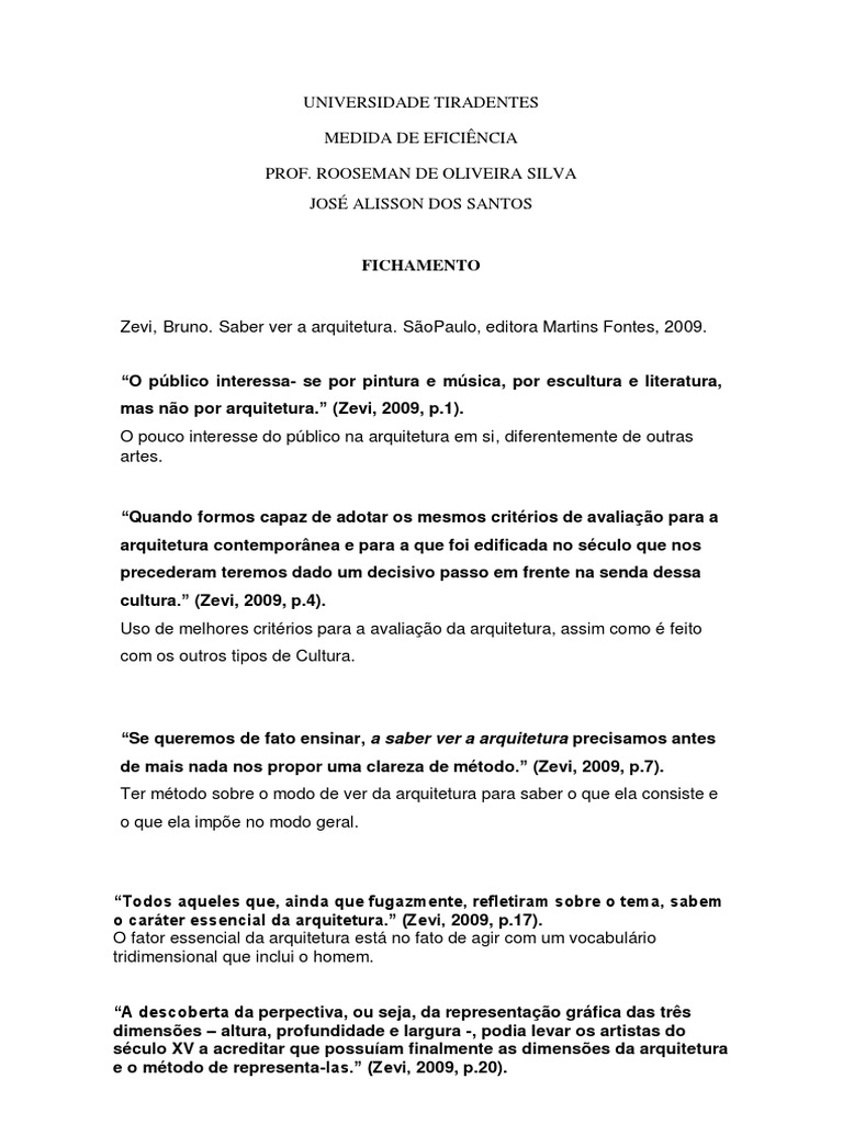 Fichamento - Saber Ver Arquitetura | PDF | Renascimento | Arquitetura ... Fichamento - Saber Ver Arquitetura | PDF | Renascimento | Arquitetura ...