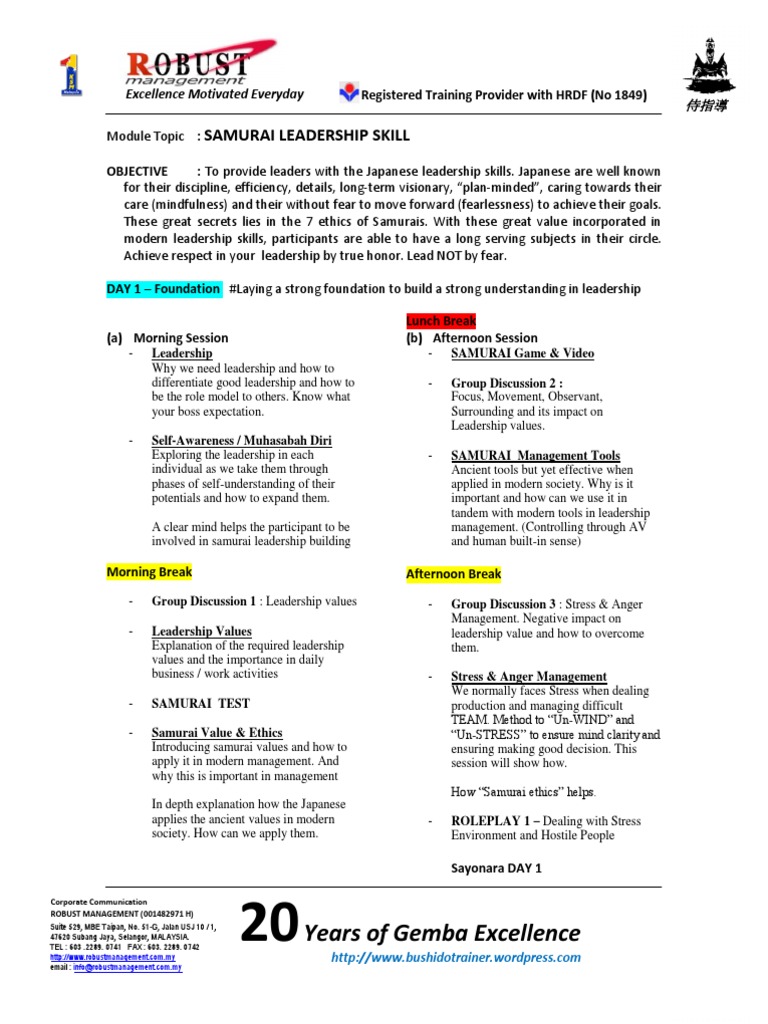 Samurai Leadership Skills | PDF | Samurai | Leadership